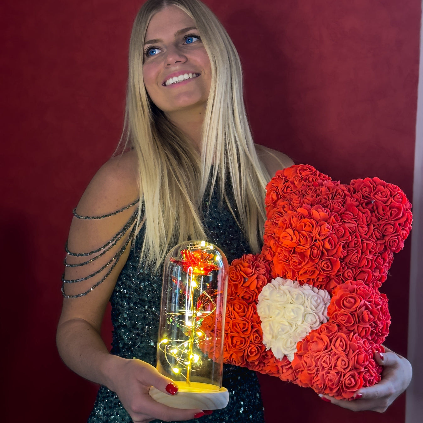 Rose Bear | Bear Made of Roses | Rose Teddy – Sparkly Roses