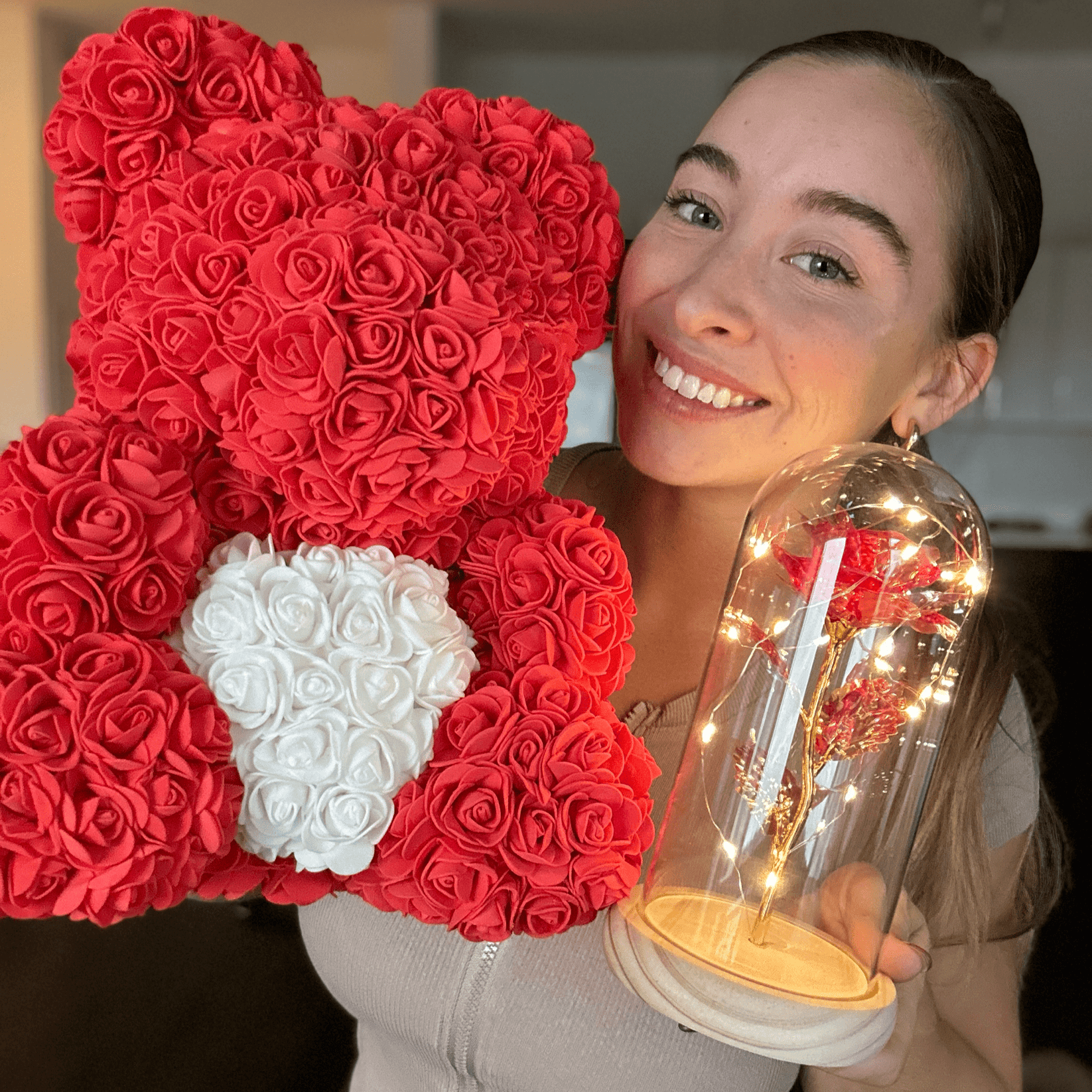 Rose Bear | Bear Made of Roses | Rose Teddy – Sparkly Roses