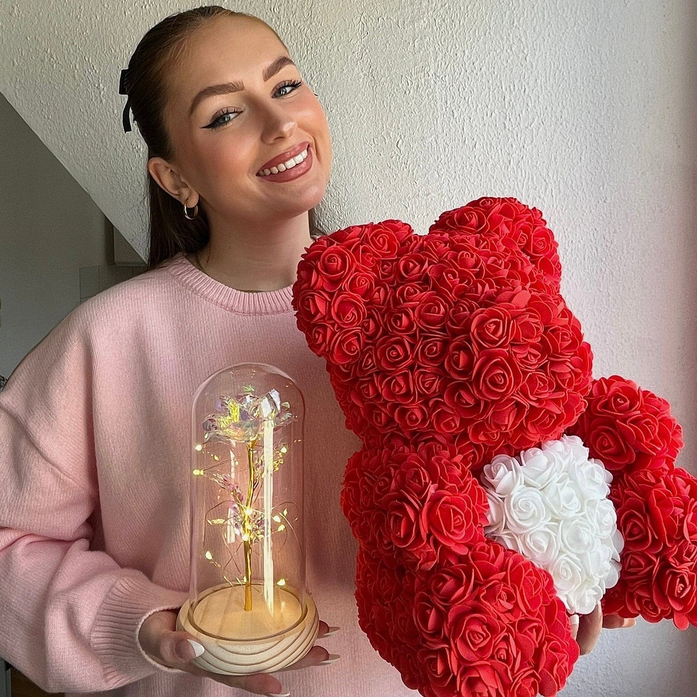 Rose Bear | Bear Made of Roses | Rose Teddy – Sparkly Roses