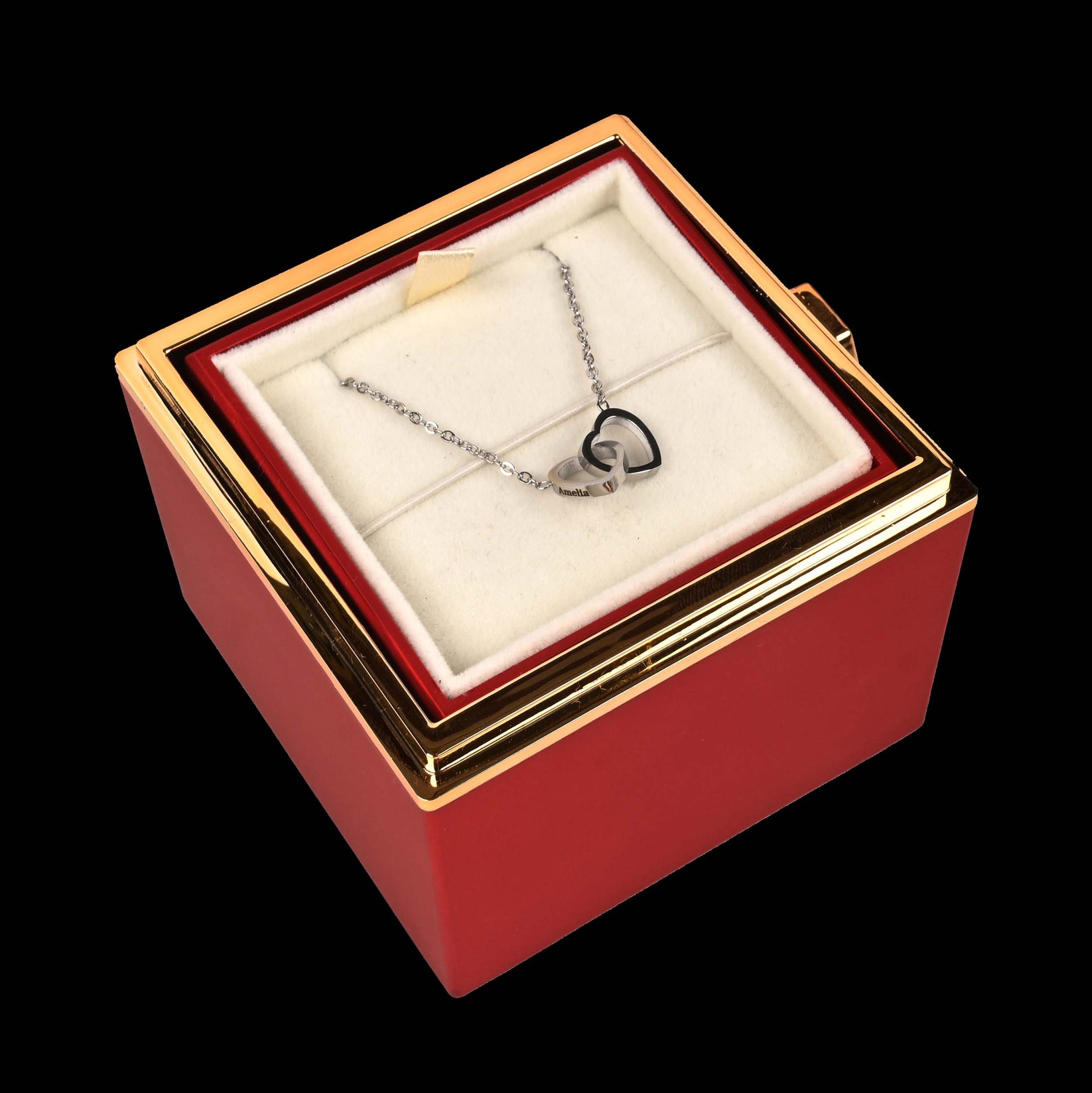 Eternal Rose Box W/ Engraved Necklace – Sparkly Roses