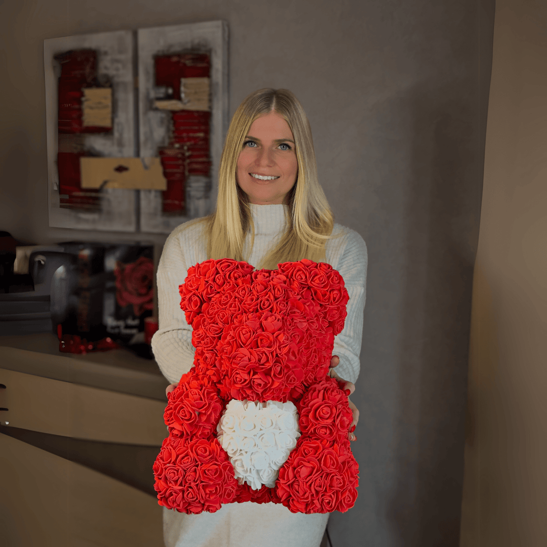 Rose Bear | Bear Made of Roses | Rose Teddy – Sparkly Roses